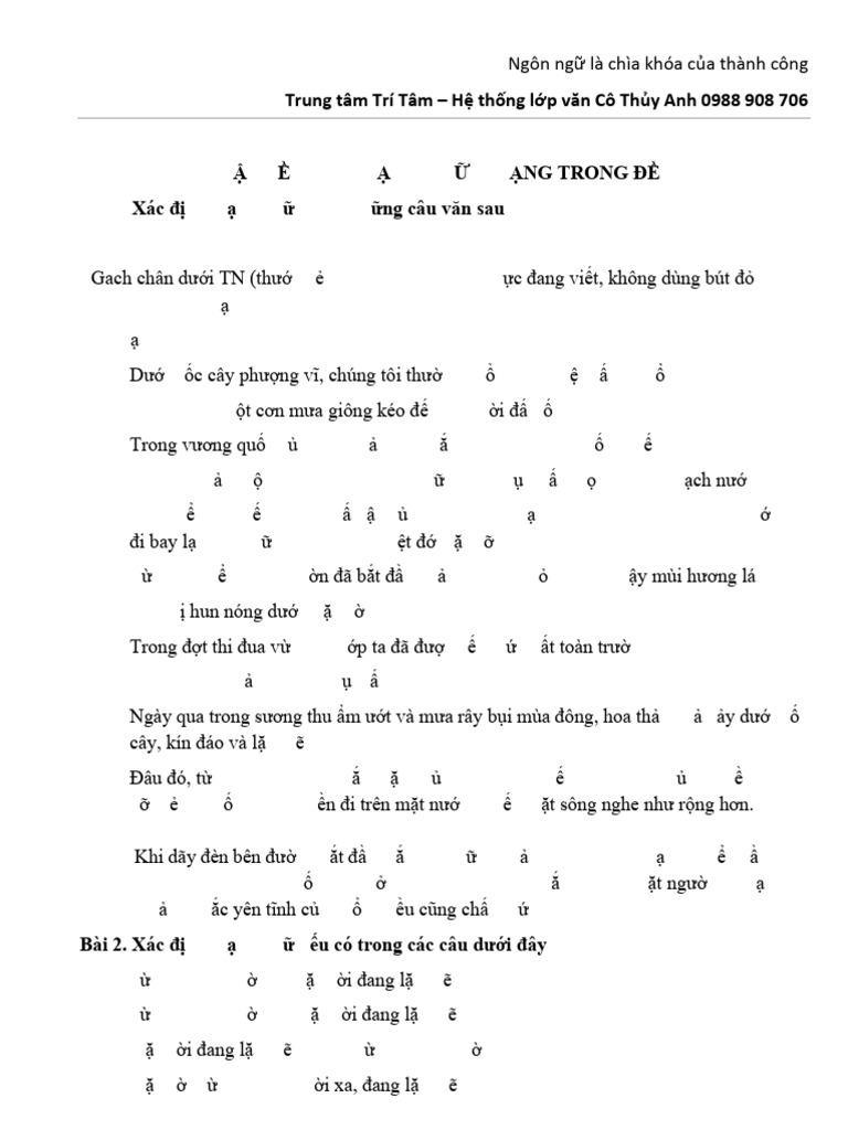 buổi 35 - phiếu btvn - trạng ngữ | PDF