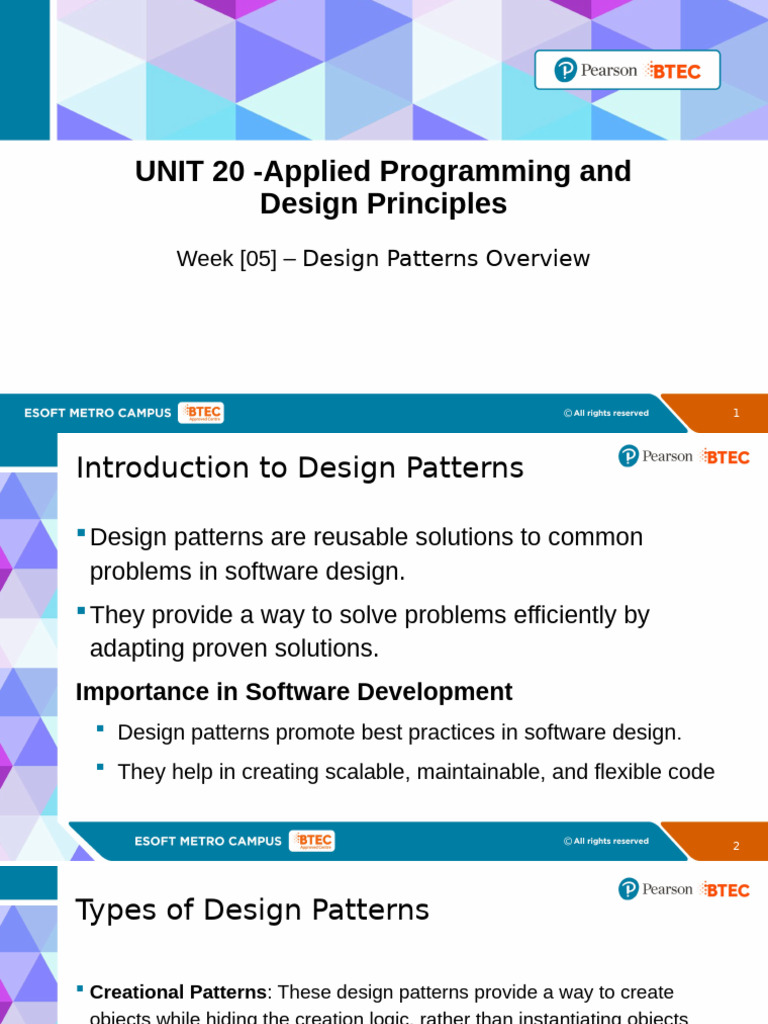 5611-1700040185592-HND APDD W5 Design Patterns Overview | PDF | Class ...