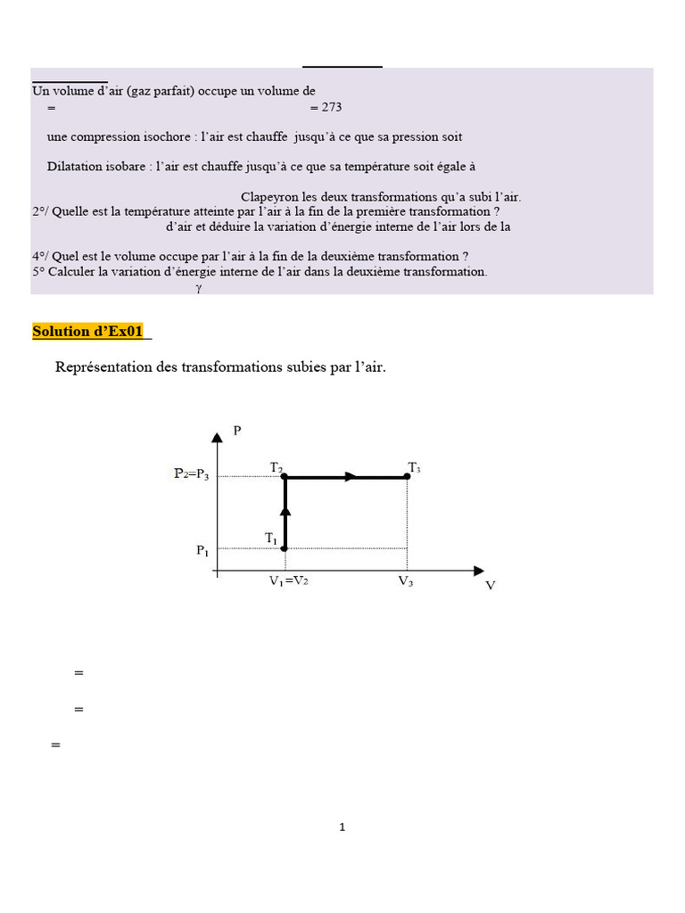 TD2+Solution Thermodynamique 2 | PDF | Enthalpie | Phénomène scientifique