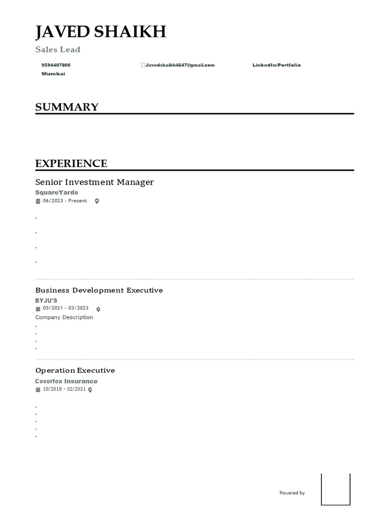 Jd Resume Sr | PDF