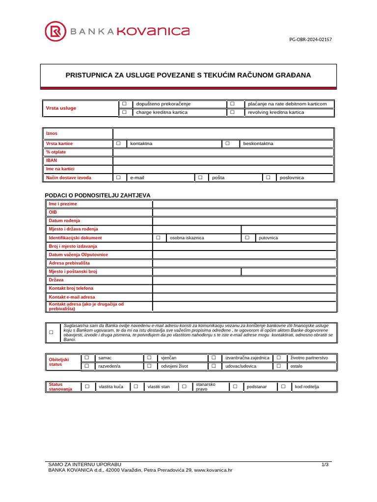 Pristupnica Za Usluge Vezane Uz TRN - NOVA | PDF