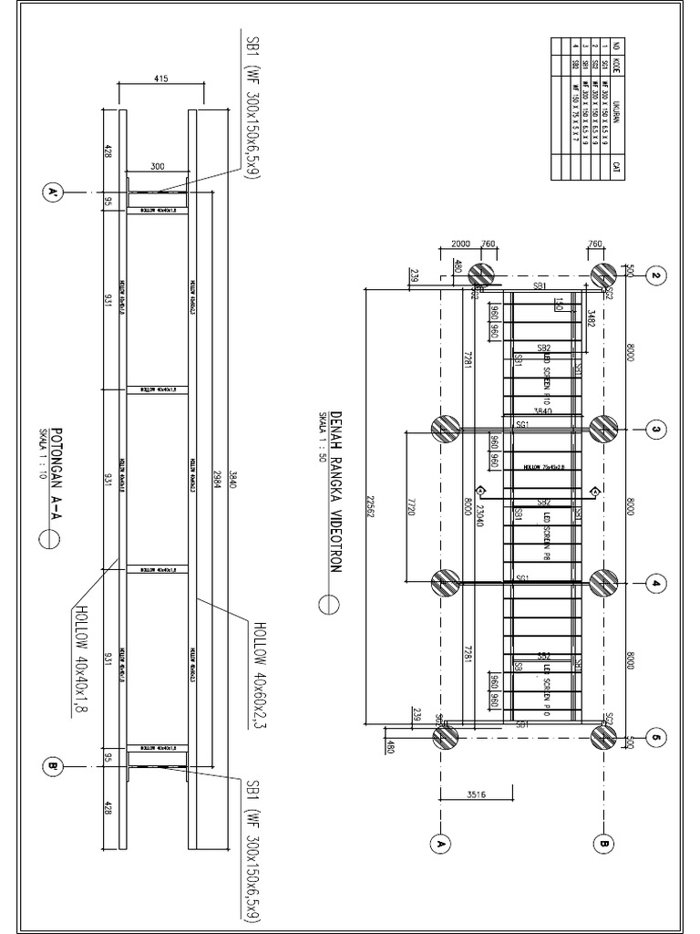 Gambar Rangka Dudukan Modul Videotron | PDF