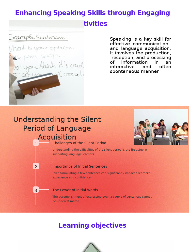 31.01 Enhancing Speaking Skills Through Engaging Activities | PDF ...