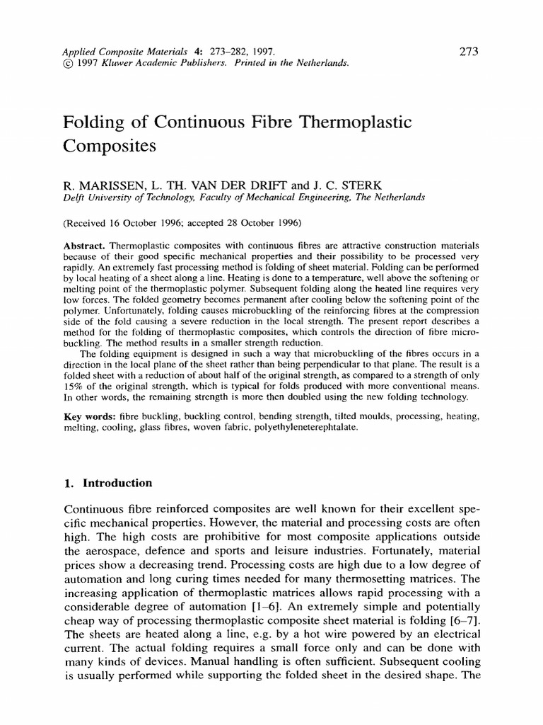 1997 - Folding of Continuous Fibre Thermoplastic Composites | PDF ...