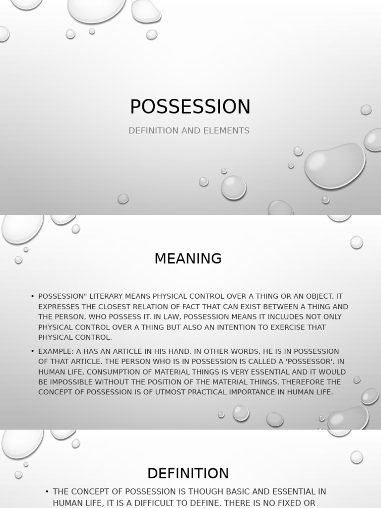 Presentation (2) | PDF | Possession (Law) | Common Law