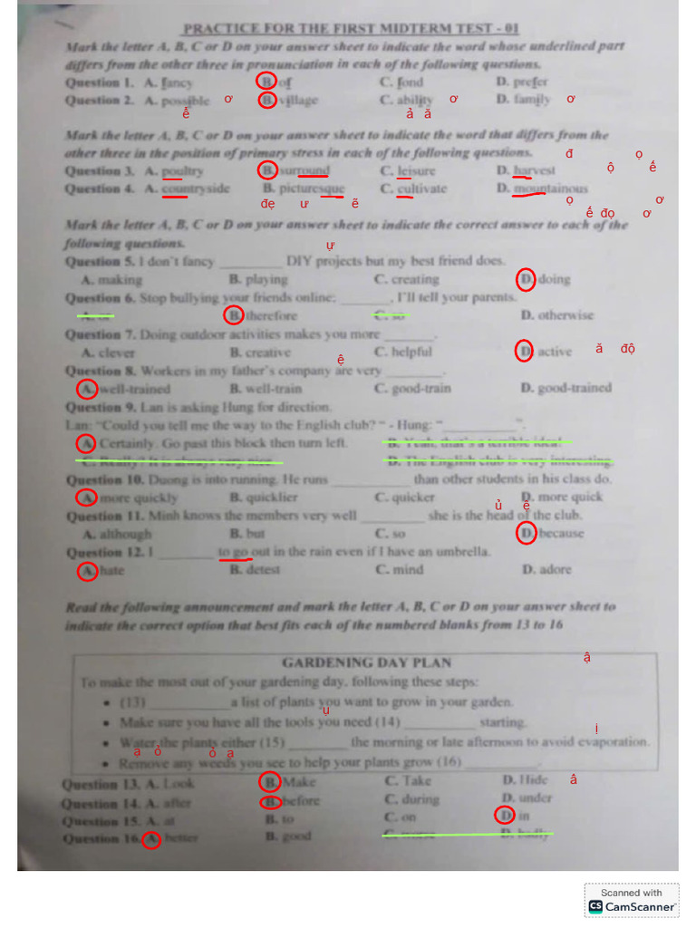 Mock Test (Midterm 1) | PDF
