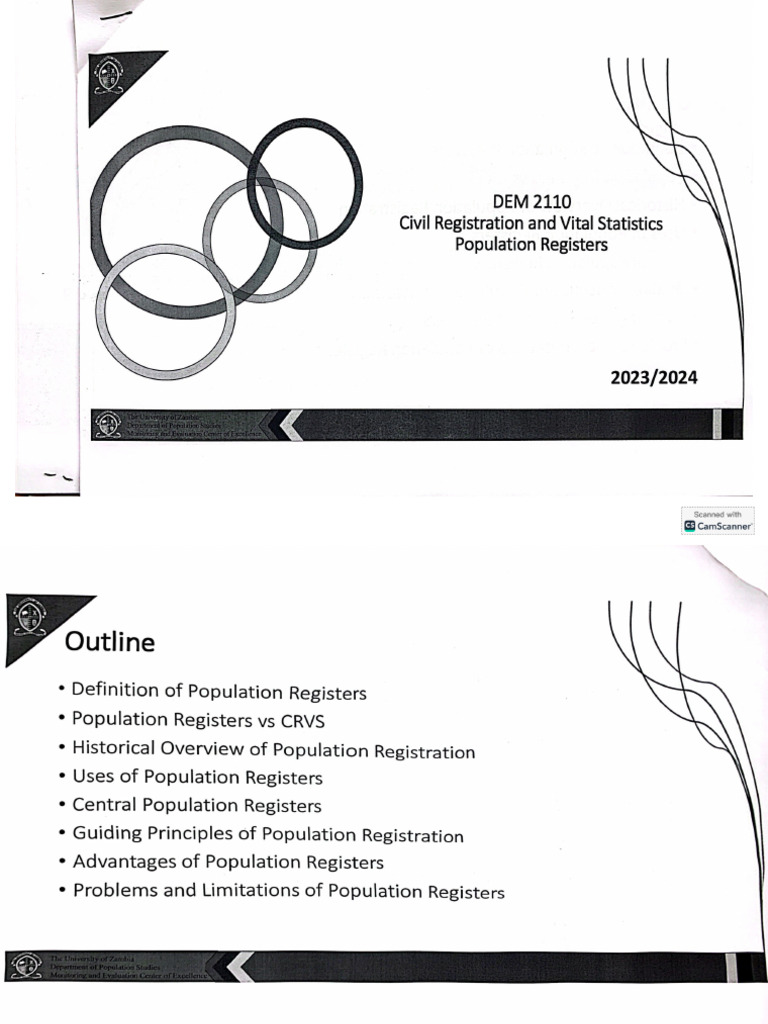 Civil Registration and Vital Statistics | PDF