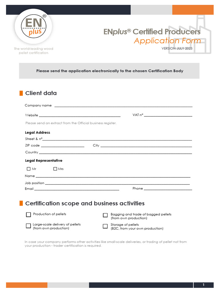 ENplus Application Form Producers 2023 7 | PDF