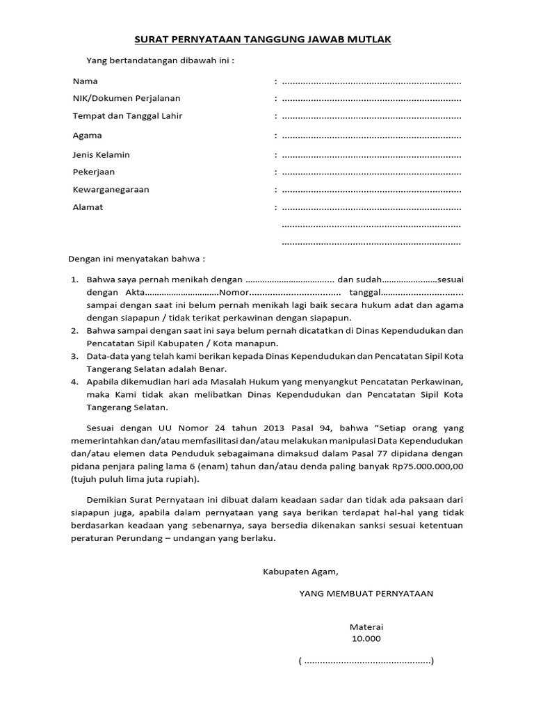 SPTJ Pernah Menikah | PDF | Hukum