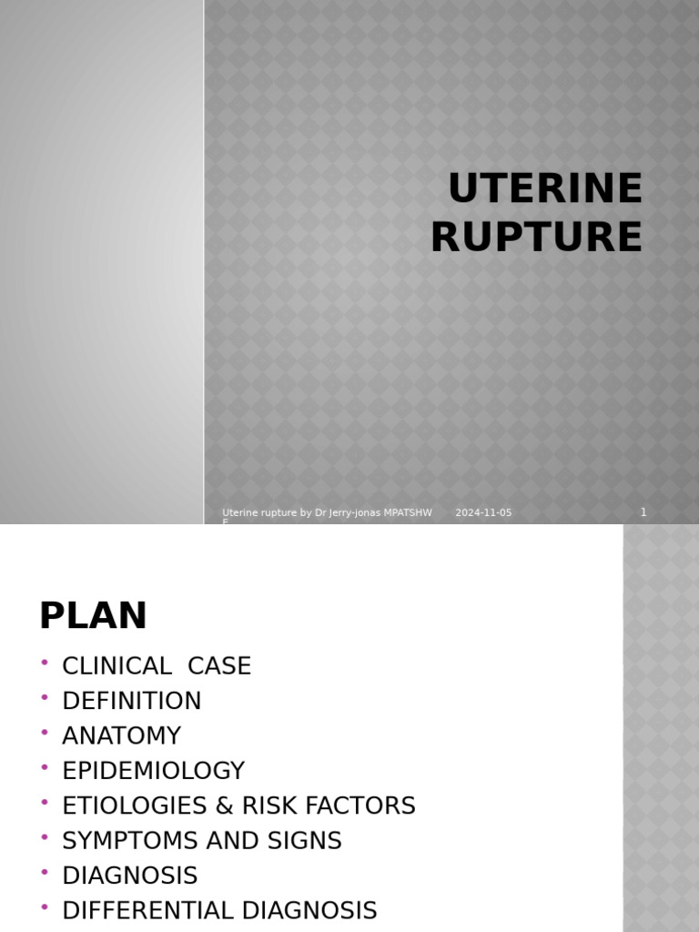 Uterine Rupture | PDF | Uterus | Childbirth