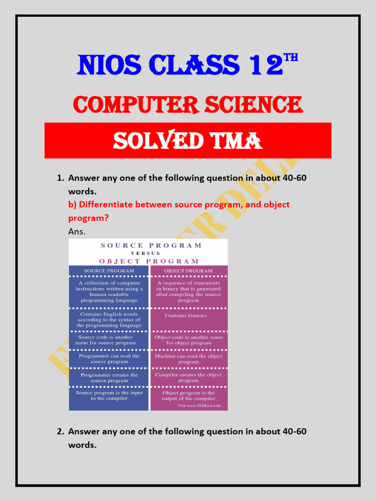 CS Tma PDF | PDF | Object Oriented Programming | Object (Computer Science)