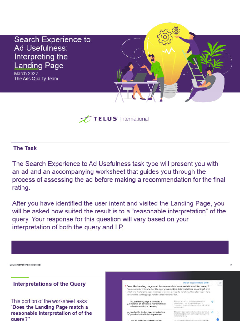 Interpreting The Landing Page | PDF
