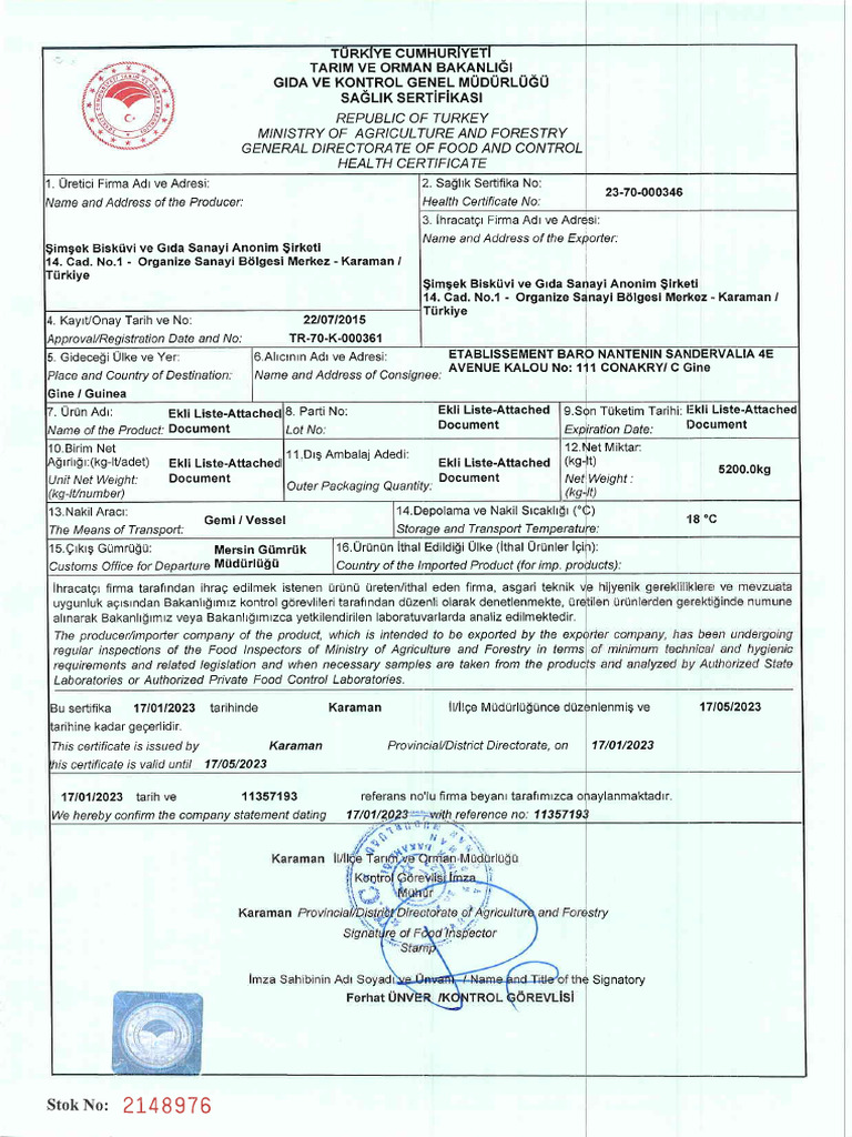 Baro Health Cert. | PDF