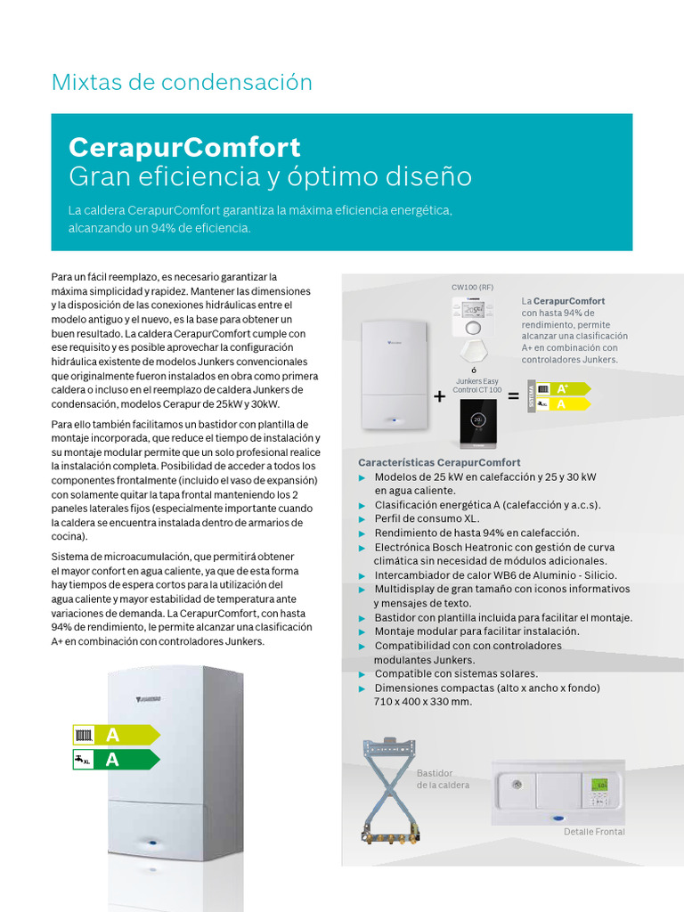 Junkers Cerapur Comfort | PDF | Condensación