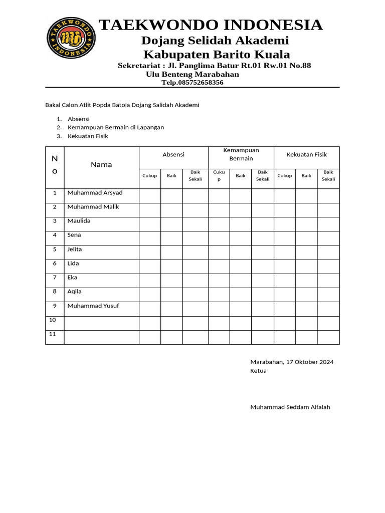 TAEKWONDO INDONESIA Dojan | PDF
