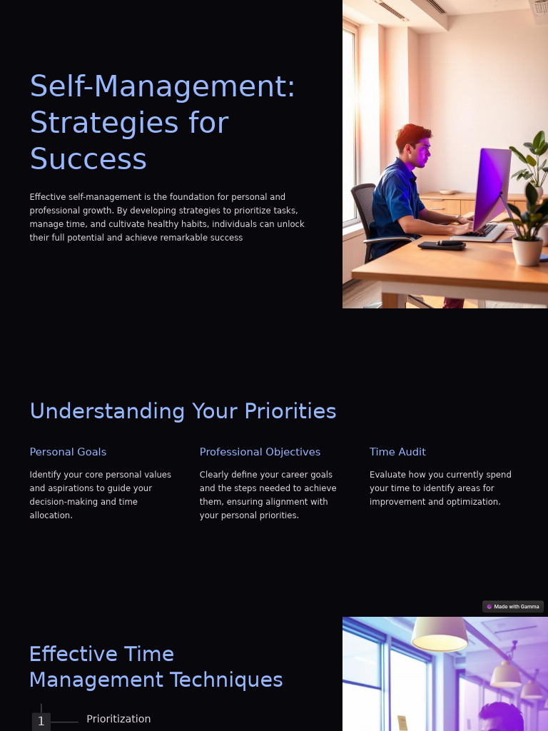 Self-Management Strategies for Success | PDF | Disciplines | Psychology