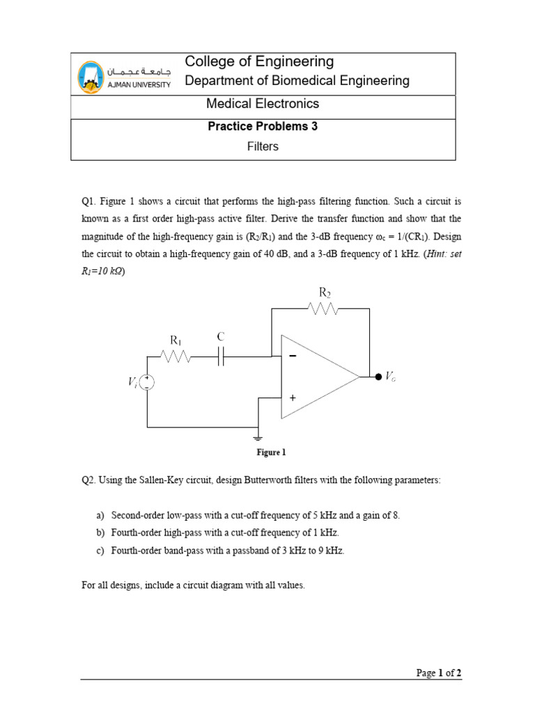 Medical Electronics Practice Problems 3 | PDF | Science & Mathematics | Technology & Engineering