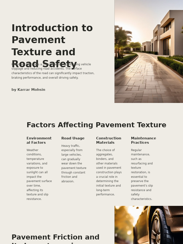 Introduction To Pavement Texture and Road Safety | PDF | Road Surface ...