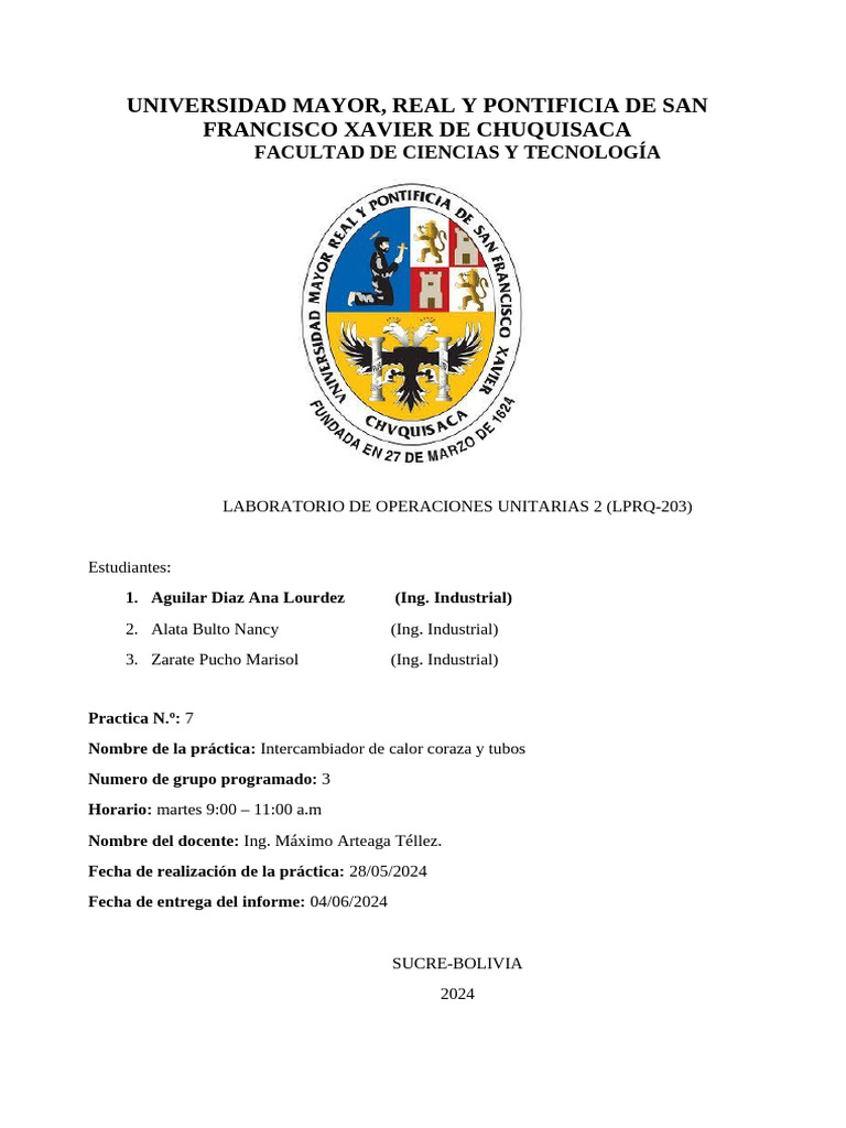 Practica7-Coraza y Tubos Lab - OPE LL | PDF | Convección | Numero Reynolds