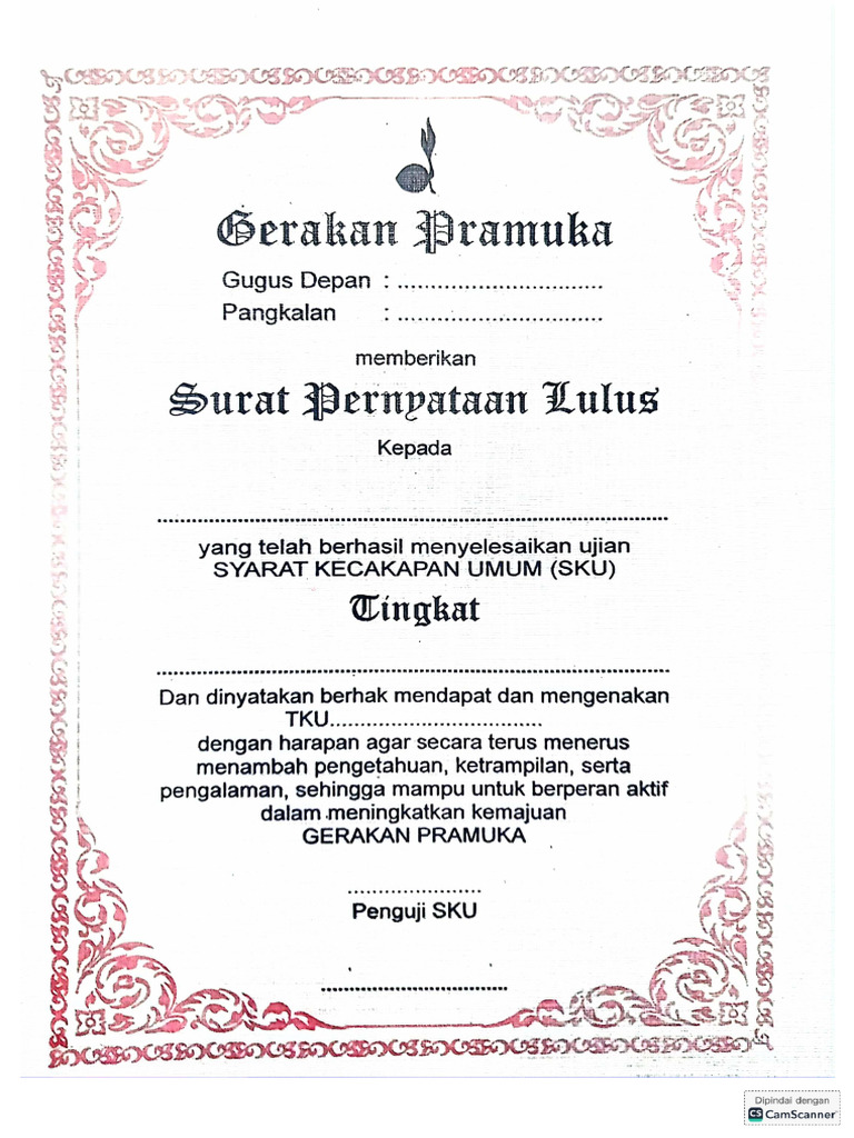 Piagam Tku TKK Kak Nawawi | PDF