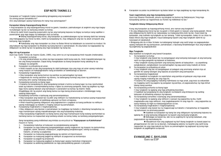 Esp Note Taking 2.1 | PDF