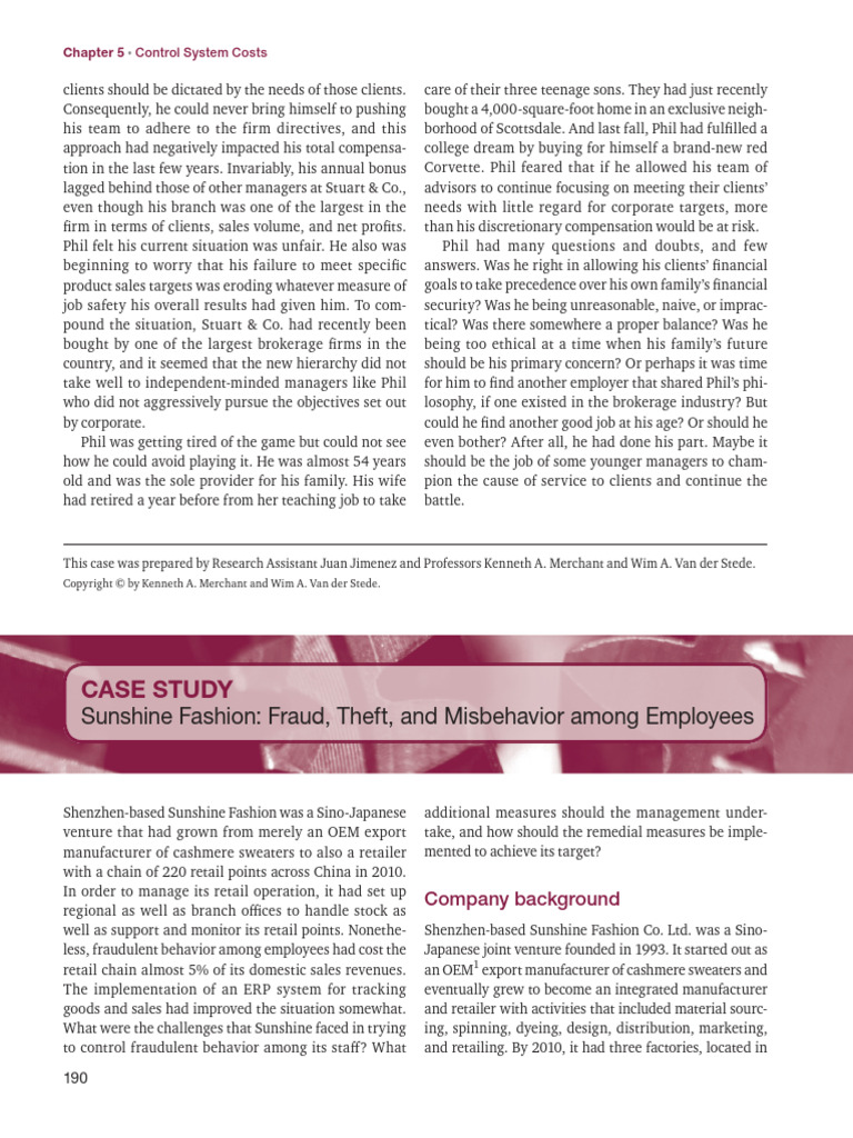 209 - Case Stydy Kel 3management Control Systems by Kenneth Merchant ...