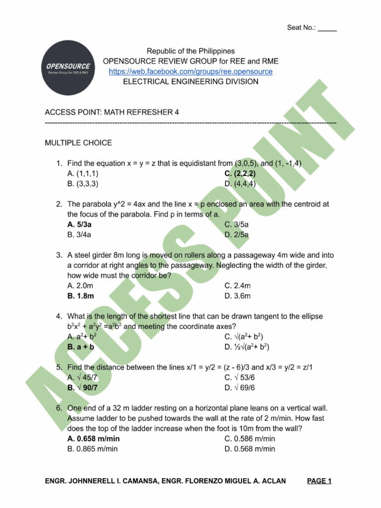 Math Refresher 4 | PDF