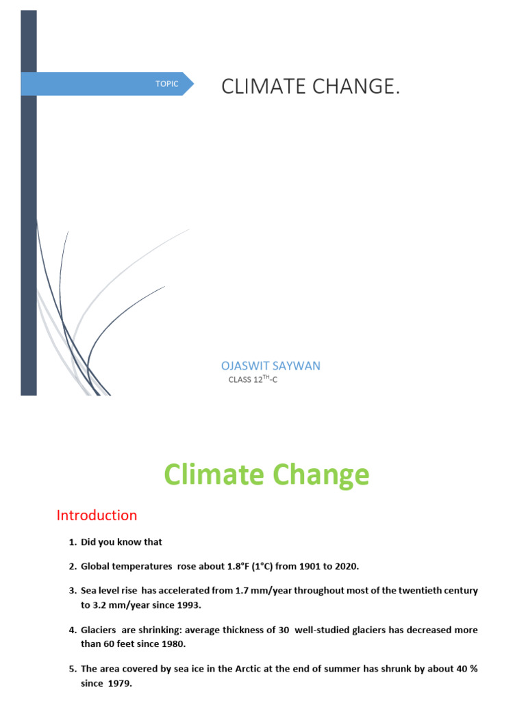 Climate Change Overview for Class 12 | PDF | Climate Change | Climate