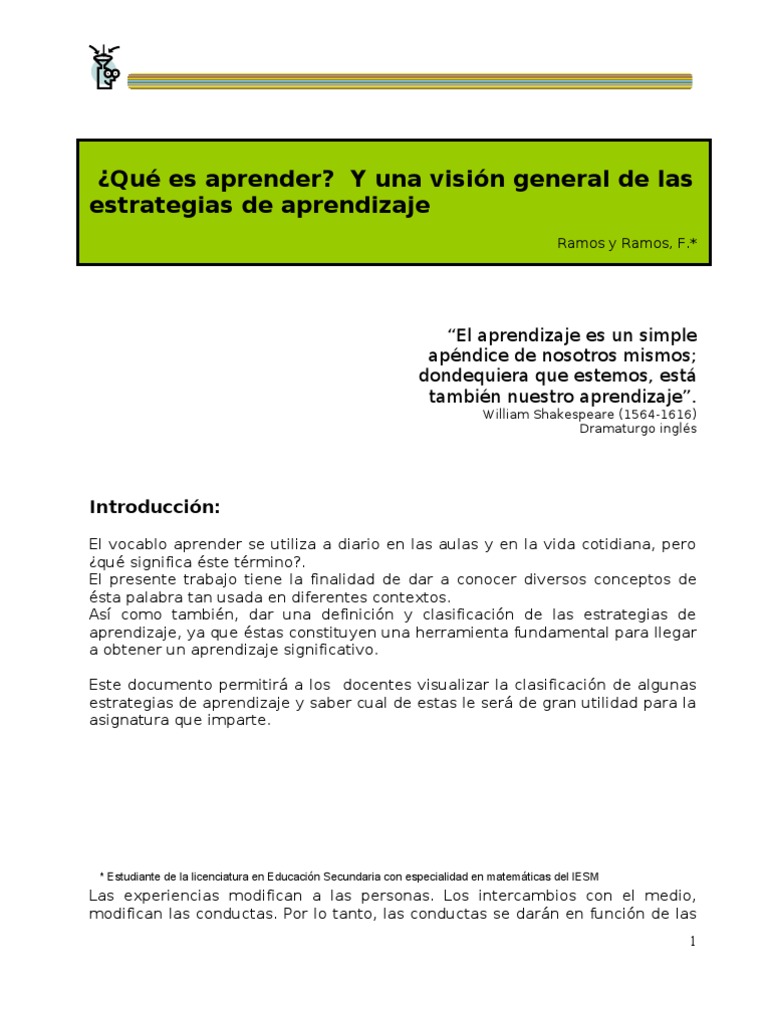 Qué Es Aprender | PDF | Información | Aprendizaje