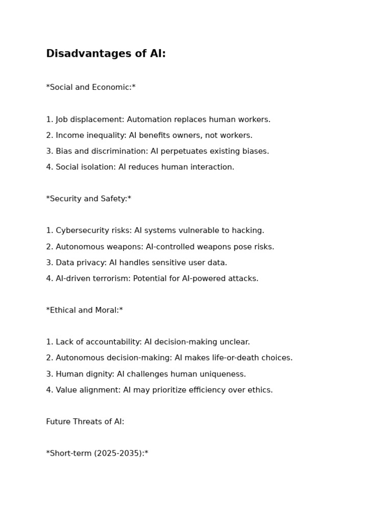 Disadvantages of AI in Politics and Security | PDF | Politics | Social ...