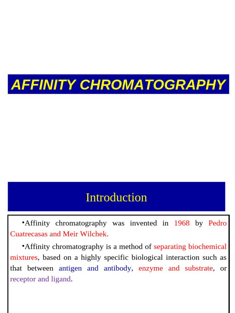 Affinity Chromatography Overview and Applications | PDF ...