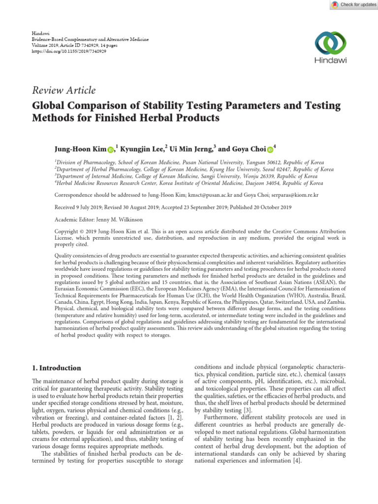 Global Comparison of Stability Testing Parameters And-1 | PDF | Tablet ...
