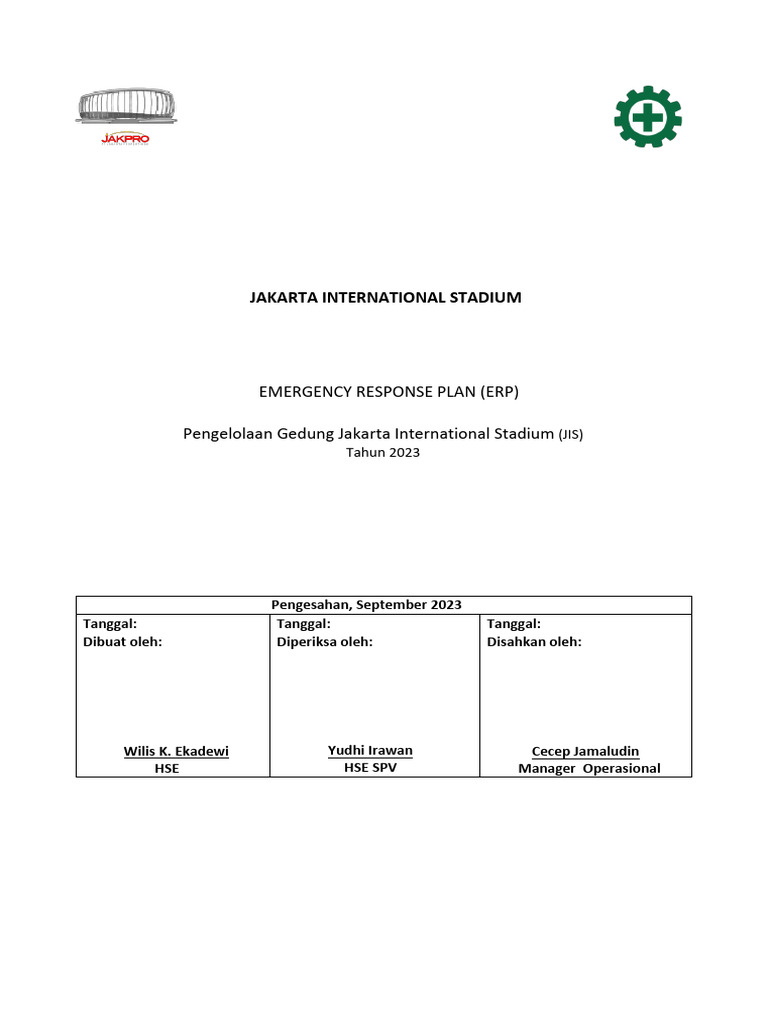 Emergency Response Plan (Erp) Jis 2023 - Rev - 17092023 | PDF | Komputer