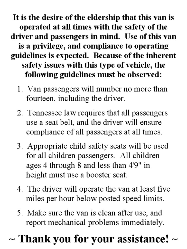 Van Safety | PDF