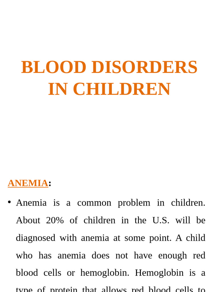 Understanding Anemia in Children | PDF | Haemophilia | Anemia