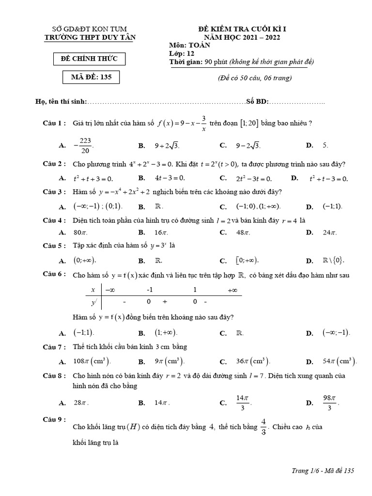ĐỀ ÔN SỐ 3.de-kiem-tra-cuoi-ki-1-toan-12-nam-2021-2022-truong-thpt-duy-tan-kon-tum | PDF