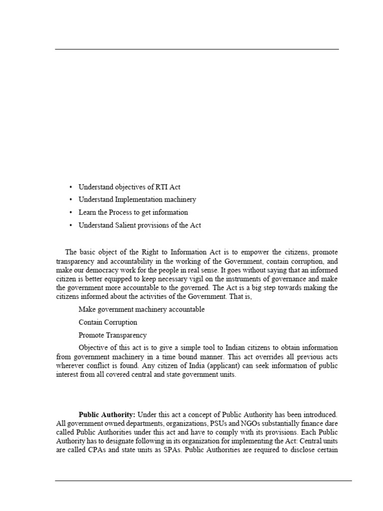 Rti Act | PDF | Discovery (Law) | Justice