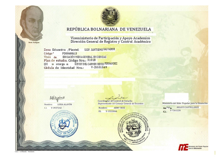 Certificado de Educación Media en Ciencias | PDF