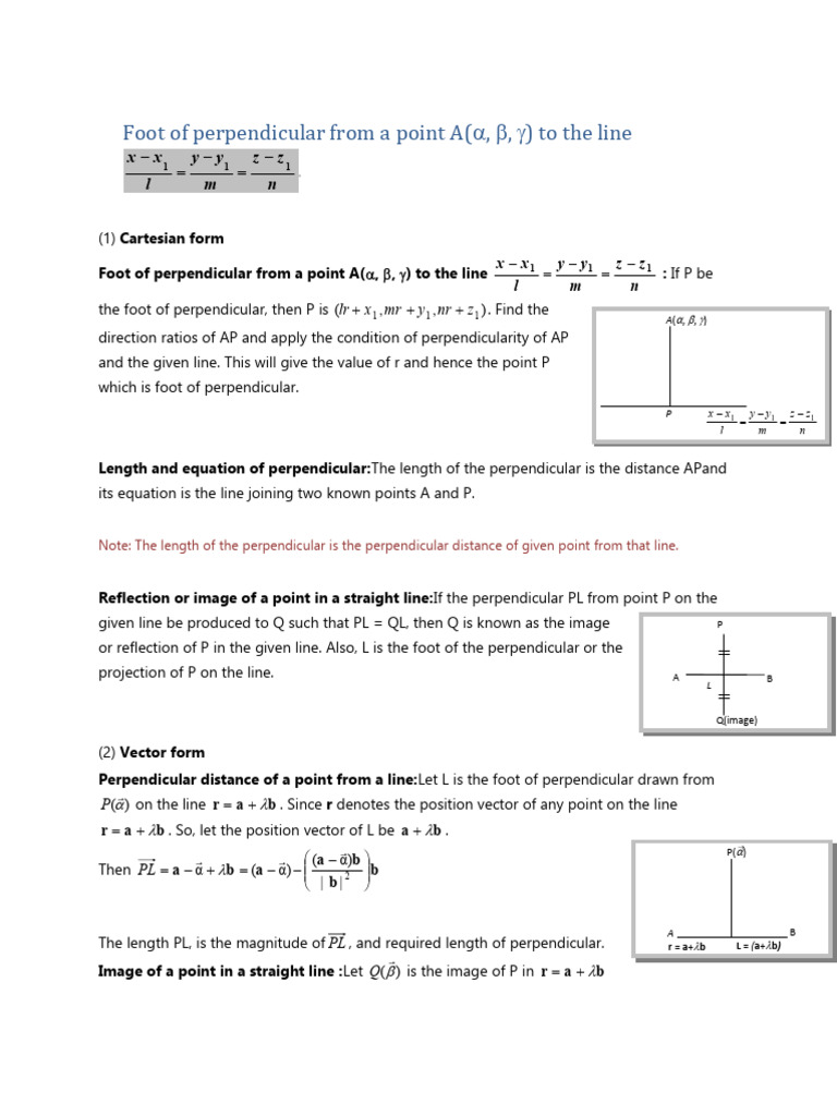 15 - JEE - Maths - Coordinate Geometry - Foot of Perpendicular From A ...