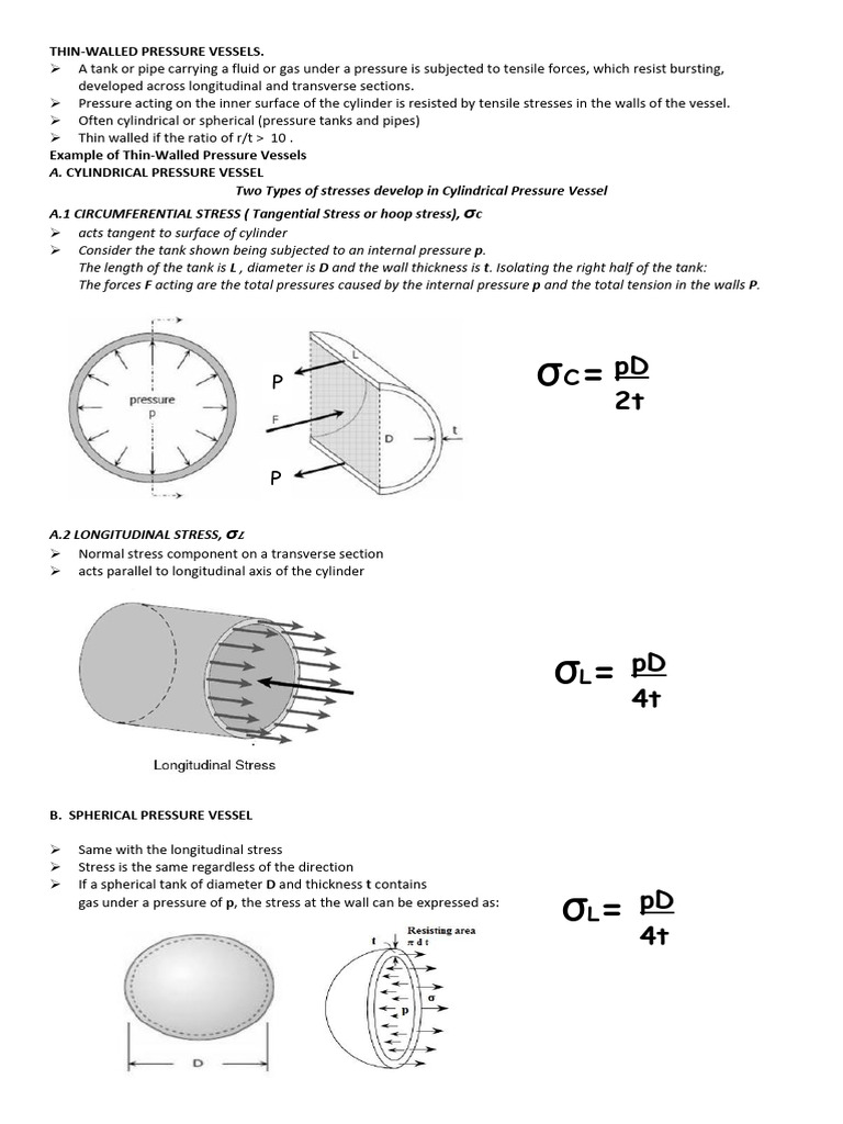 Thin Walled Pressure Vessel | PDF | Continuum Mechanics | Applied And Interdisciplinary Physics