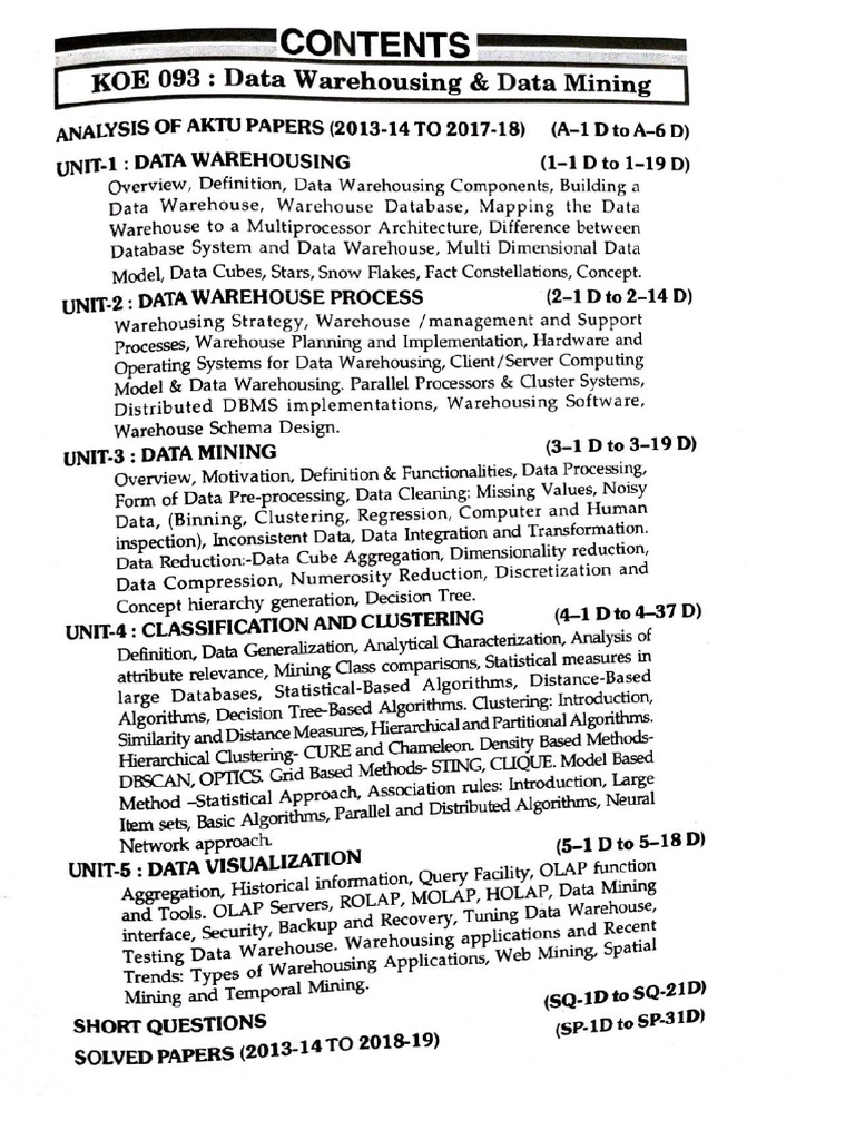 Quantum - Data Warehousing & Data Mining | PDF