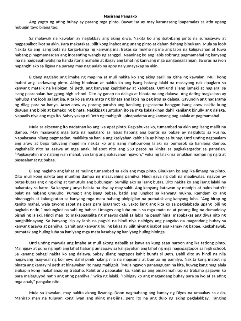 Nasirang Pangako Feature | PDF