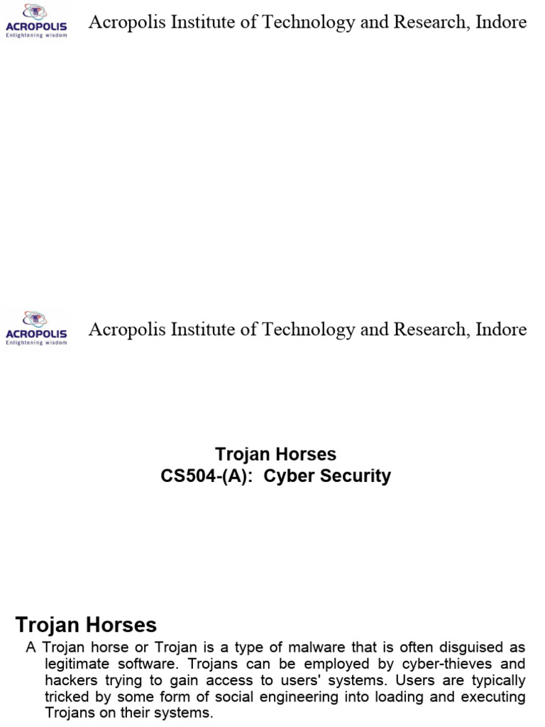 Trojen Horsese | PDF | Malware | Security