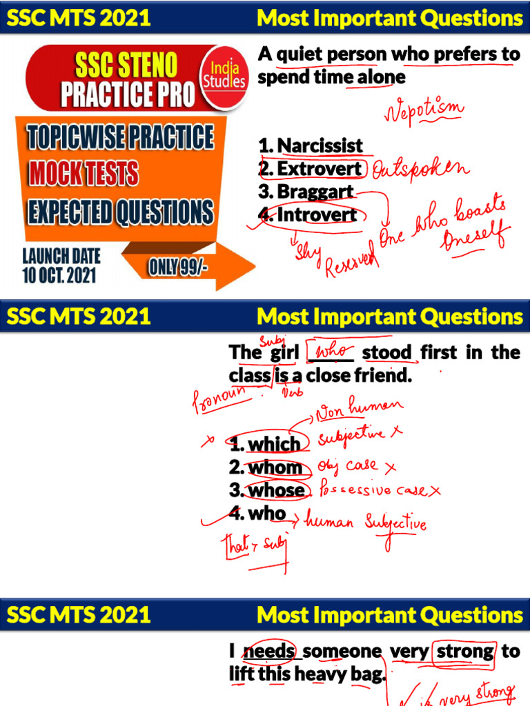 Steno Most Important Questions - 39f7cf49 357b 4db9 99fa 5937a699604e | PDF | Career & Growth