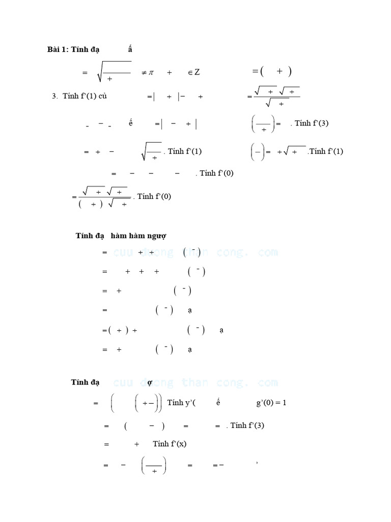 Giai-Tich-1 Co-Vy Gt1 Cq191 Bt-Tuan-4 - (Cuuduongthancong - Com) | PDF