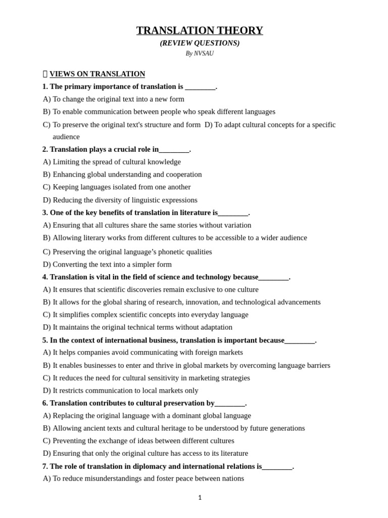 Intro To Translation Theory | PDF | Translations | Language Interpretation