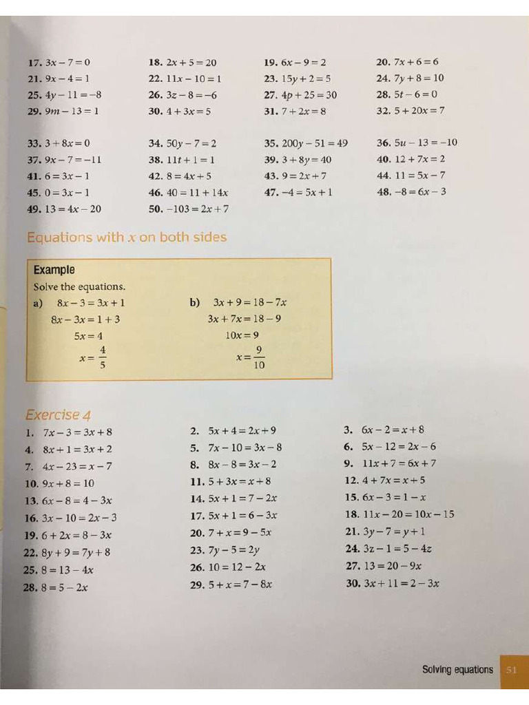 5.4 Algebraic Equations Practice | PDF