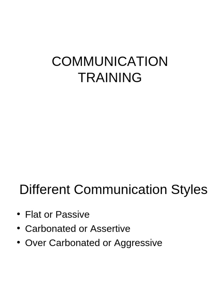 Comm Training 1 | PDF | Nonverbal Communication | Communication