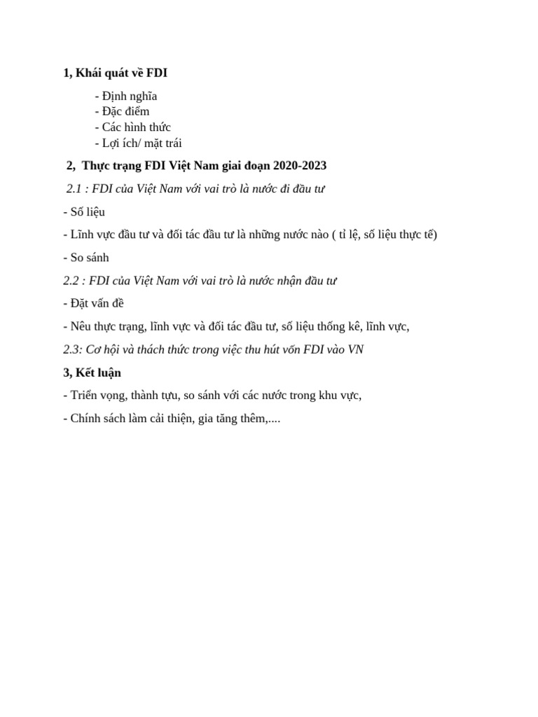 Khái Quát Về FDI | PDF
