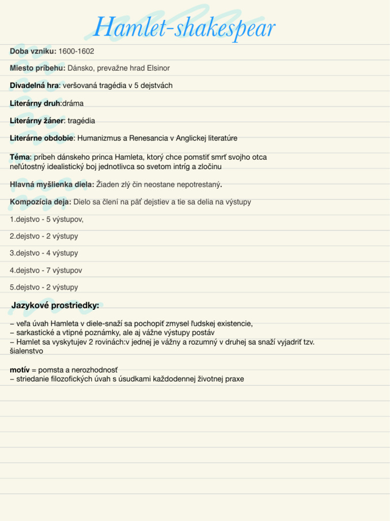 Hamlet - Shakespeare 2 | PDF